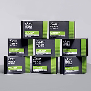 Dove Men+Care 3 in 1 Bar Cleanser for Body, Face, and Shaving to Clean and Hydrate Skin Extra Fresh Body and Facial Cleanser More Moisturizing Than Bar Soap 3.75 oz 8 Bars