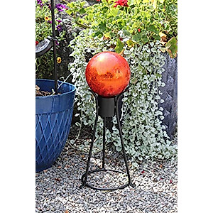 Achla Designs GBS-14 Trestle II Gazing Globe Ball Stand, 13 1/2-in H, Black