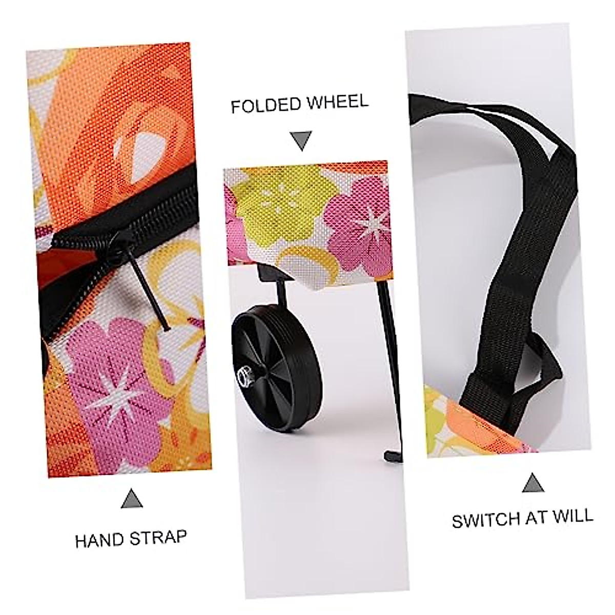 Ciieeo Shopping Bag Foldable Tote Bag Trolly Cart with Wheels Foldable Cart Folding Trolley Cart Shopping Bag with Wheels Trolley Shopping Bags Grocery Tote Folding Shopping Cart Bag Tram