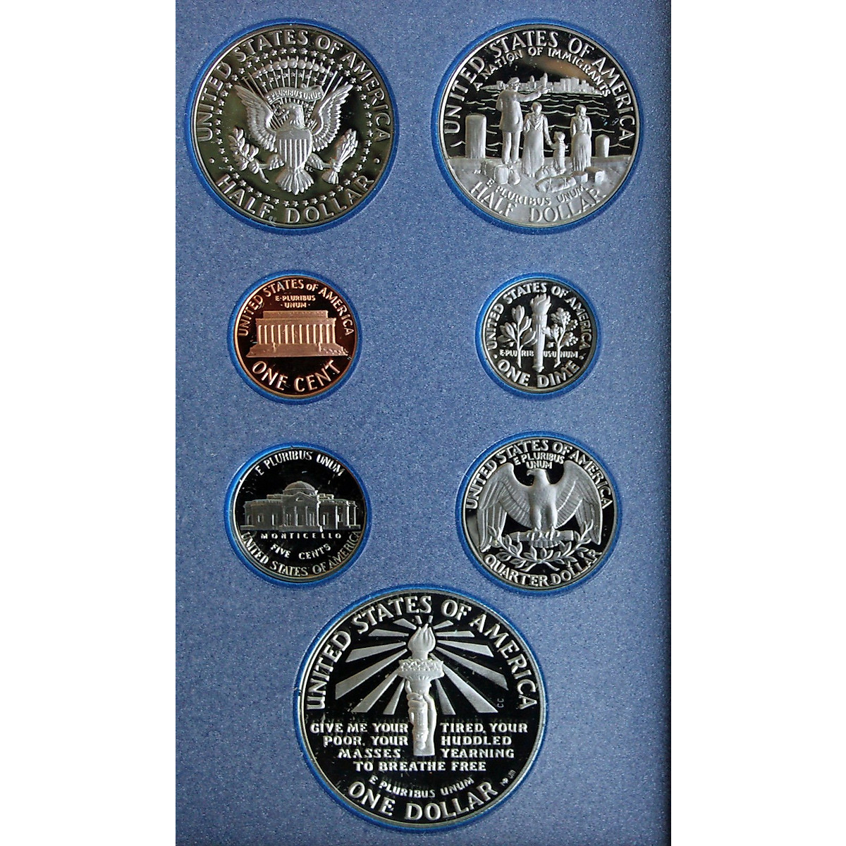 1986 S Prestige Proof Set 7-Coins in Original US Mint Packaging with COA Proof