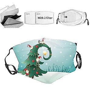 VeJerKK North Pole Fashion Face mask,Tree Scandinavian Gnomes,Reusable Face Mask Balaclava Washable Outdoor Nose Mouth Cover for Men Women,Multicolor