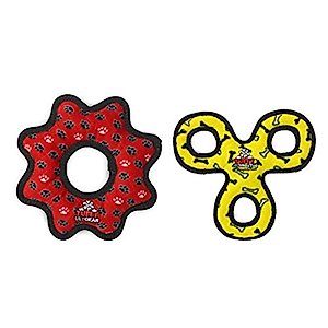 TUFFY - World's Tuffest Soft Dog Toy - Junior 3 Way Tug - Squeakers - Multiple Layers. Made Durable, Strong & Tough. Interactive Play (Tug,Toss & Fetch). Machine Washable & Floats (Combo 2 Pack)
