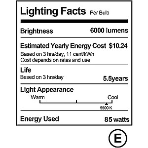 2Pcs 85W Light Bulb 5500K CFL Roas Daylight Spiral Softbox Lighting Kit Bulb in E27/E26 Socket for Photography Photo Box (135w-2p)