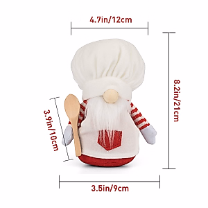BeHeSo Kitchen Chef Gnome Plush Valentines Birthday Gnomes Dolls Handmade Plush Coffee Gnomes Collection Gifts - Cooking Gnome Stuffed Toys Knomes for Table Farmhouse Decor Home Ornament 2PCS