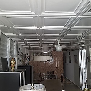 From Plain To Beautiful In Hours 233 Galleria PVC 2' x 2' Glue-up or Lay-in Ceiling Tile (Covers / 40 sq.ft), Antique Copper, 10 Piece