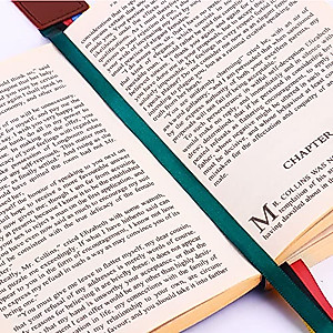 Bible Bookmark, 2 Pcs Personalized Leather Bookmark with Text, with Colorful Ribbons Bookmark for Books (2)