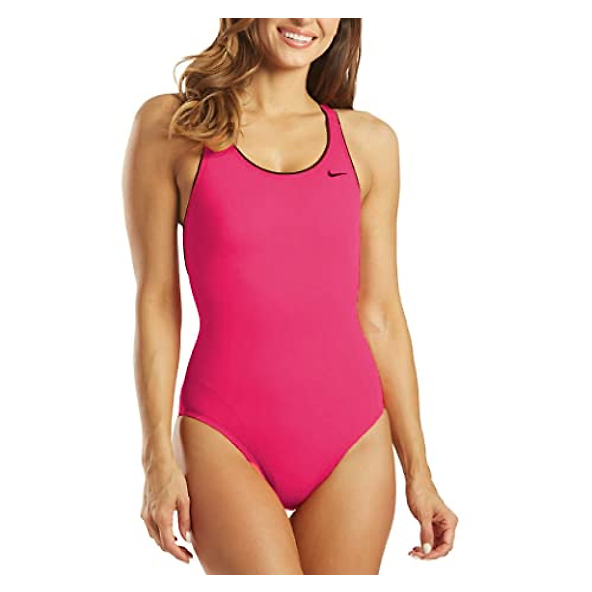 Nike Women`s Solid Powerback Chlorine Resistant One Piece Swimsuit (X-Small, Pink(NESS9360-672)/B)