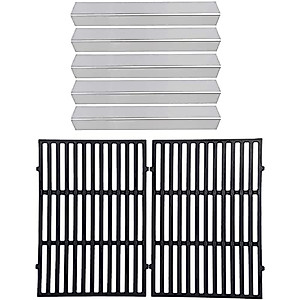 GasSaf 15.3 inch Flavorizer Bars and 17.5 inch Grill Grates Replacement for Weber 7636 7638, Spirit 300 Series E310 E320 E330 S310 S320 S330 Gas Grills with Front Control Knob (2013-2017)
