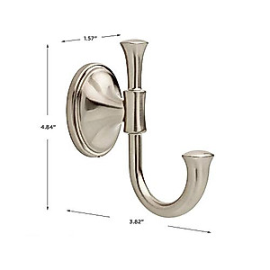Delta Faucet Peerless CSN35-SN-1 Carson Robe/Towel Hook Bath Hardware Accessory, Satin Nickel