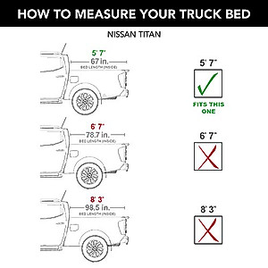 Tonno Pro Tonno Fold, Soft Folding Truck Bed Tonneau Cover | 42-400 | Fits 2017 - 2023 Nissan Titan (includes track sys. clamp kit) 5' 7" Bed (67.1")