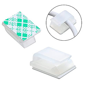 100 Pieces Adhesive Cable Clips Wire Clips Cable Management Wire Cord Holder (13 x 10 mm, White)