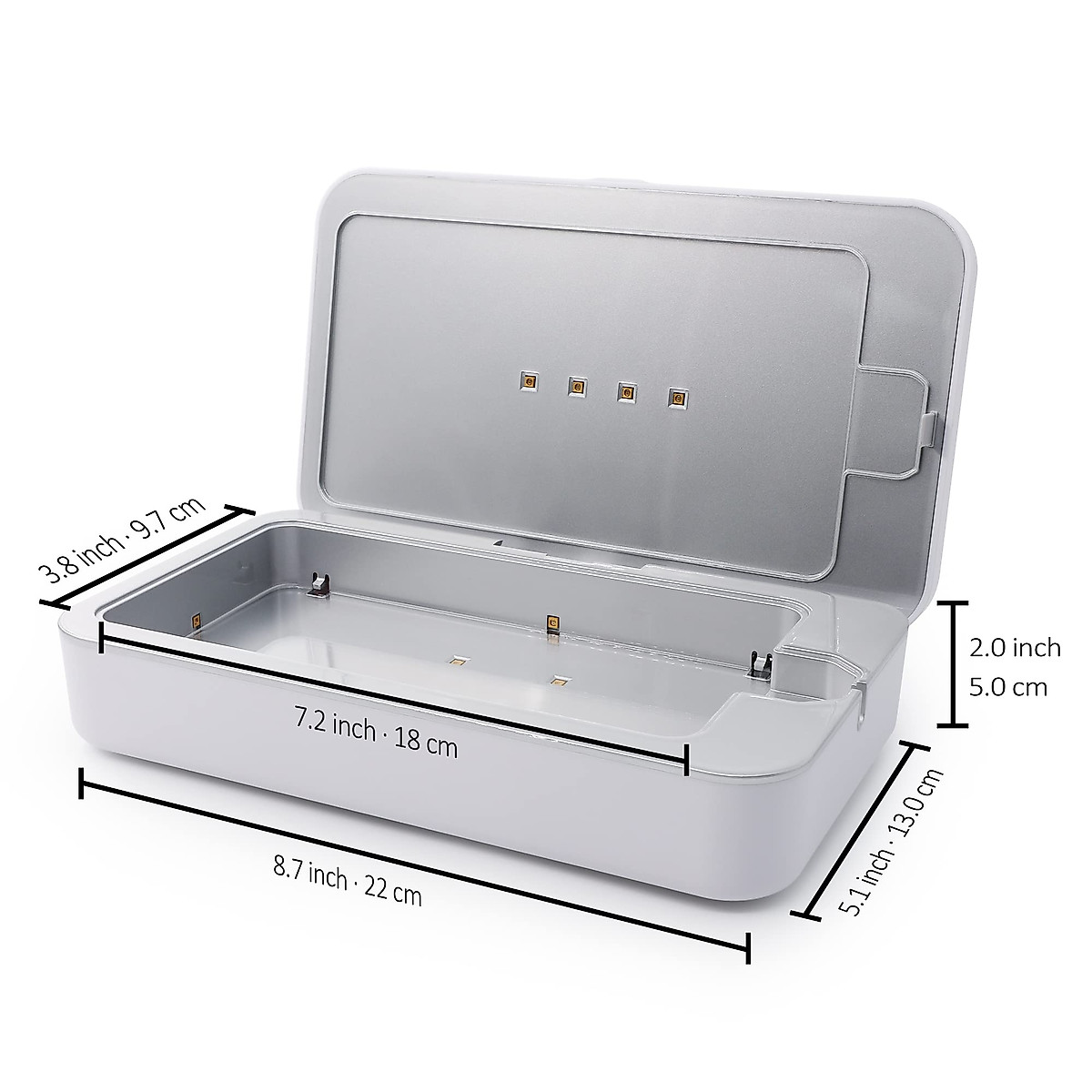 UV Sterilizing Box with Wireless Charger | UV Light Sanitizer Box | Fast Wireless Charging for Phone | Phone Accessories | Mobile Phone Sanitizer | Phone Screen Disinfecting (Brown)