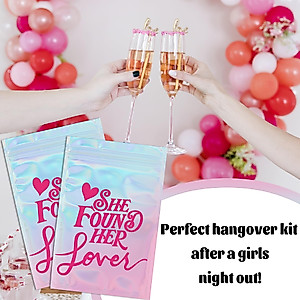 KARAQY She Found Her Lover Hangover Kit Bags, Recovery Kit Bags for Bachelorette Party Wedding Bridal Shower Engagement Party Favors Supplies Decorations