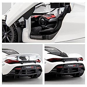 WAKAKAC Model Car 1/32 720S Zinc Alloy Diecast Pull Back Toy Car with Sound and Light, Toy Vehicle Door Can Be Opened Collectible Gift(White)