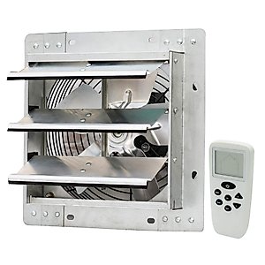 iLiving 10" Shutter Exhaust Fan with Wireless Smart Remote Controlled Thermostat and Humidity, Variable Speed Wall Mounted Attic Vent Fan, Chicken Coop Ventilation, 820 CFM, 1200 SQF Coverage Area