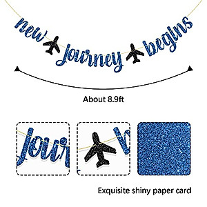 MonMon & Craft New Journey Begins Banner / We'll Miss You Banner / Job Change / Office Work Party / Retirement Banner / Graduation Party Supplies Black