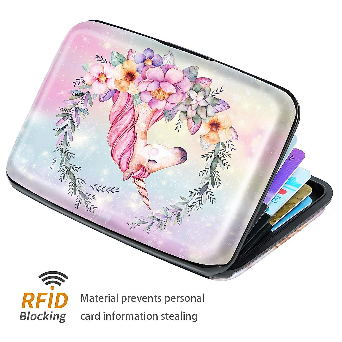 Coco Rossi Mini Credit Card Holder for Women,RFID Blocking Slim Hard Card Case ID Case Travel Wallet