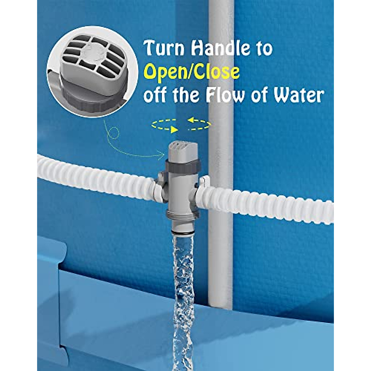 SHAPON Dual Split Hose Plunger Valve Compatible with Intex Pool Parts and Accessories Replacement for Above Ground Swimming Pool and Pool Filter Pump (1 Pack)