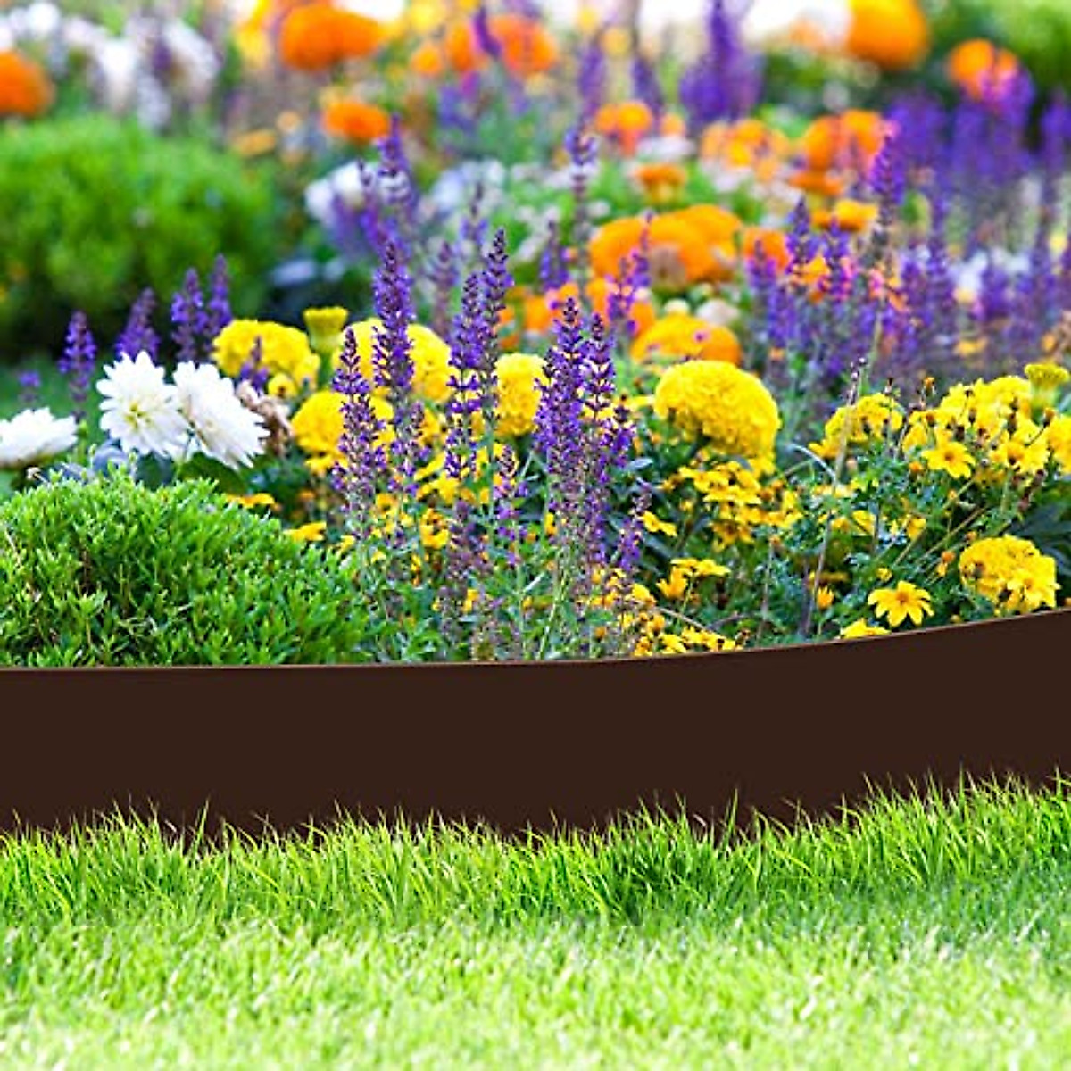 Fuairmee Garden Edging Border, Landscape Edging, Bender Board, Weed Barrier, Garden Borders, 4 in x 32.8 ft, 0.78 in Thickness Without Stakes, Easy to Install, Brown