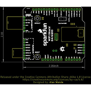 SparkFun Qwiic WiFi Shield - DA16200 -Ultra Low Power IOT WiFi Module -4MB Flash Memory -Qwiic Connector -Internet of Things -RTC Clock -On-Board chip Antenna -Three Ultra Low Power Sleep Modes