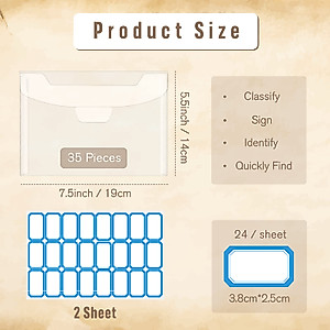 Pllieay 35pcs Clear Stamp and Die Storage Pockets, Stamp Storage Bags, Plastic Envelopes, Scrapbooking Storage Die Cuts for Stencil Storage Card Making Cutting Dies(7.5 x 5.5 Inch)