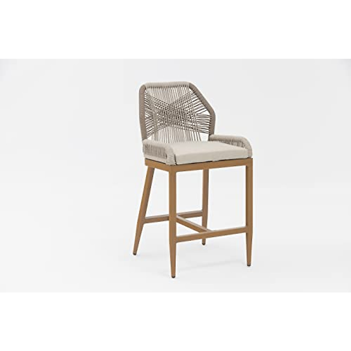 US Furnishing Indoor and Outdoor Waterproof Hand-Crafted Stool, Counter Height Stool Bar Stool High Stool Home Back Dining Chair Comfortable Simple and Beautiful Counter Chair (Counter Height 25)2pcs