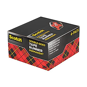 Scotch Adhesive Dot Roller Value Pack, .31 in x 49 ft, 4 Pack, Great for Home, Office and School Projects (6055BNS)