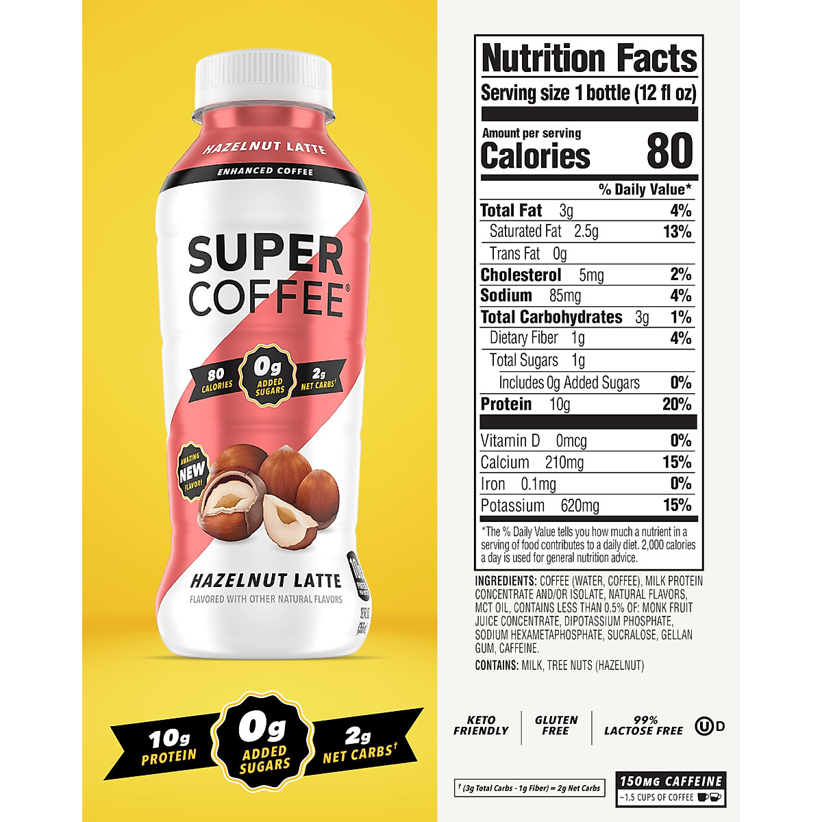 Super Coffee, Iced Keto Coffee (0g Added Sugar, 10g Protein, 80 Calories) [Variety Pack] 12 Fl Oz, 12 Pack | Iced Coffee, Protein Coffee, Coffee Drinks - LactoseFree, SoyFree, GlutenFree