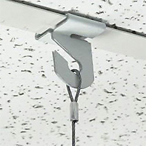 STORE FIXTURES DIRECT Extra Heavy Duty White Aluminum Drop Ceiling Hooks, One Piece Ceiling Grid Clips - 10 Pack