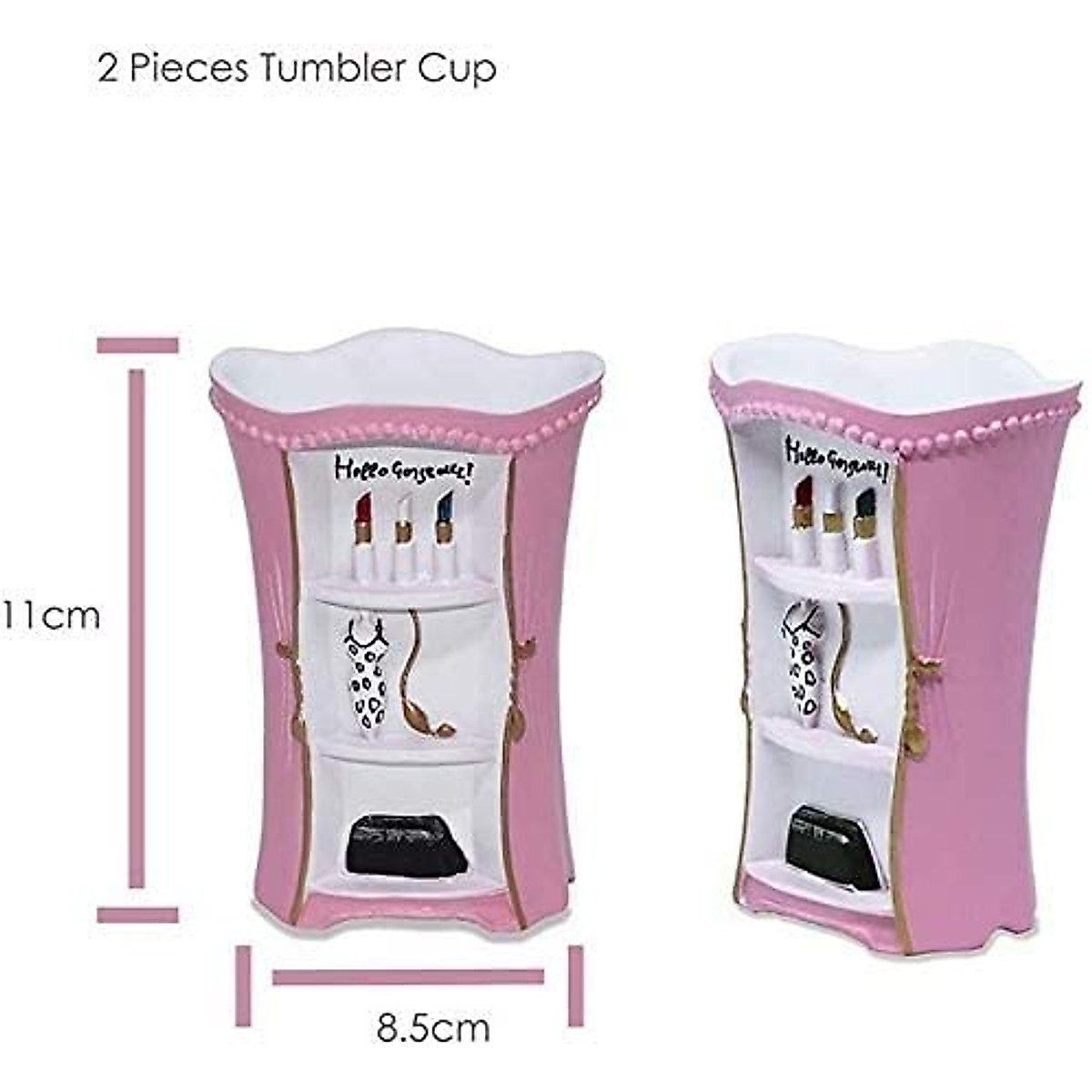 DVTEL Bathroom Five-Piece Set of Newlywed Toiletries Creative Gift Resin Five-Piece Set of Toothbrush Cup (Color : Red)