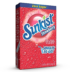 Sunkist Singles to Go Drink Mix Variety Pack, 1 Orange, 1 Grape, 1 Pineapple, 1 Lemon Lime, 1 Strawberry, 1 Red Punch, 1 CT, 1 CT