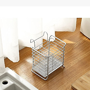 ceramic Utensil Caddy Iron Chopsticks Holder， Hanging Cutlery Drying Basket Draining Chopsticks Rack， Tableware Organizer Pen Holder chopstick holder (Color : Black)