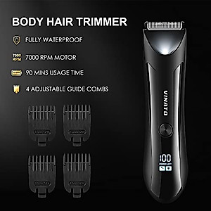 VINATO Electric Trimmer Tool Set - Body Hair Trimmer, Nose & Ear & Eyebrow Hair Trimmer, 5 Blades Double-Edged Safety Razor, Grooming Kit for Men, USB Recharge Dock, Fully Waterproof, Mens Gifts