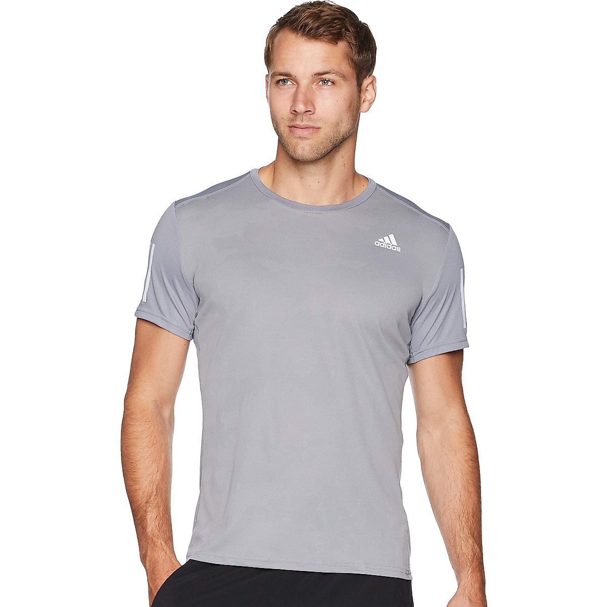 adidas Men's Running Response Short Sleeve Tee, Grey, Medium