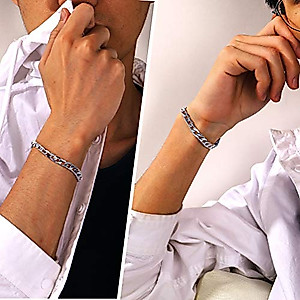 PROSTEEL Chain Bracelet Mens Women Man Jewelry Gifts Him Curb Chains Silver Bangle Stainless Steel Cuban Link Bracelets for Men