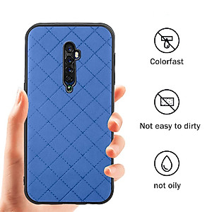 ELISORLI Compatible with Oppo Reno 2 case Rugged Thin Slim Cell Accessories Anti-Slip Fit Rubber TPU Mobile Phone Protection Full Body Silicone Soft Bumper Grip Cover for Reno2 2019 Women Men Blue