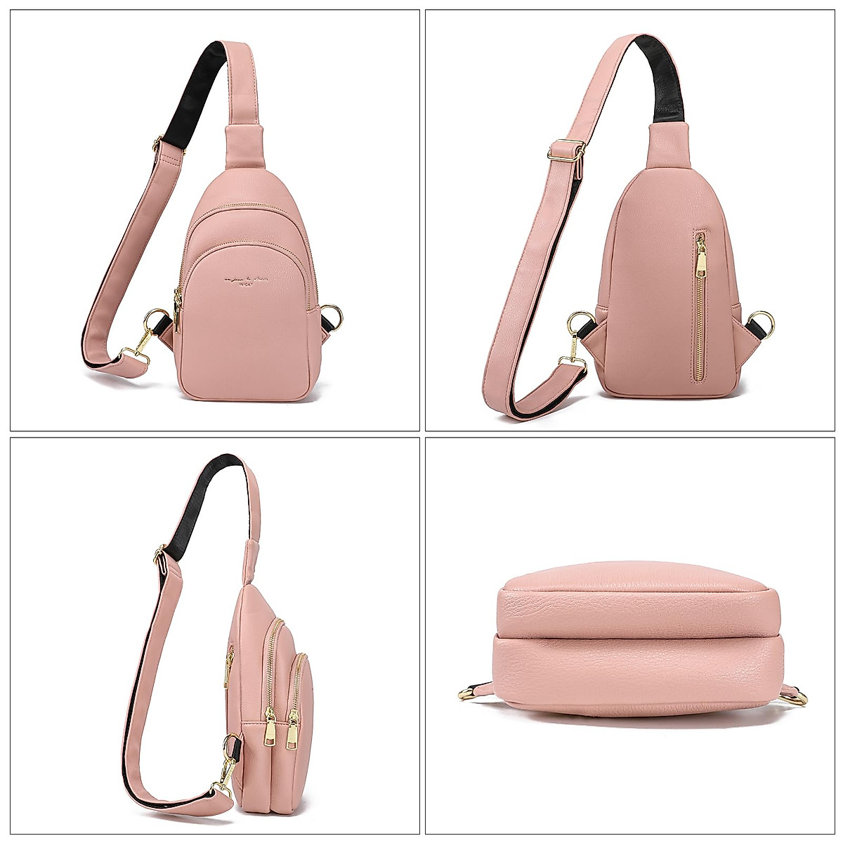 Haytijoe Antitheft Crossbody Bag for Women Travel Sling Bag Shouler Bag Fanny Packs Sling Purse(Pink)