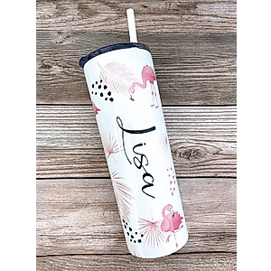 Personalized Vacation Tumbler, 20oz Tumbler with Lid, Flamingo Tumblers, Beach Vacation Tumbler, Bridesmaid Tumbler, Personalized Tumbler, Bridesmaid Gift, Personalized Vacation Tumbler