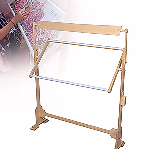 Adjustable Cross Stitch Holder Frame Rack, Wooden Embroidery Hoop Stand Angle, Adjustable Embroidery Stand, 360° Rotated Needlework Craft Floor Frame Stand Holder