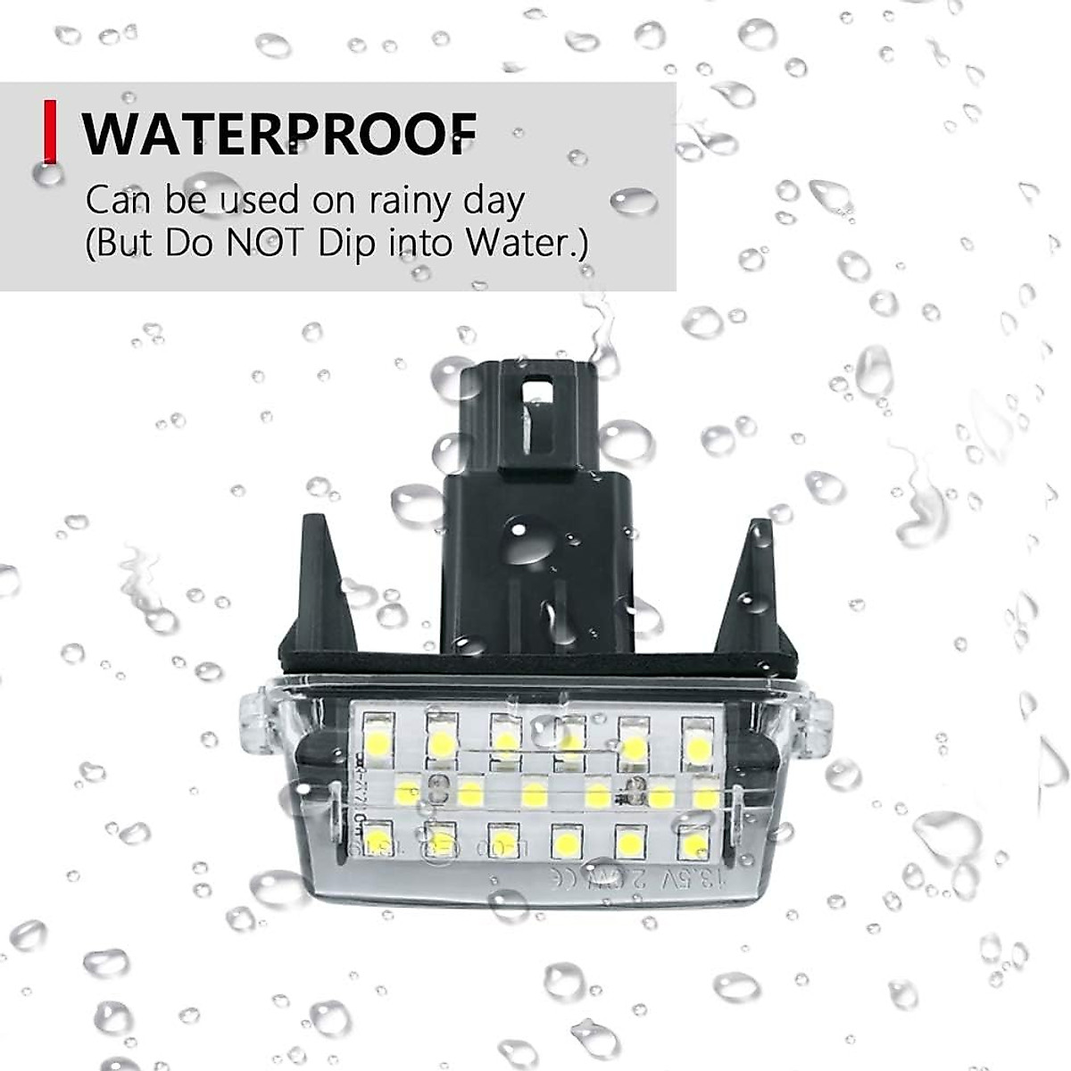 Gempro 2Pcs LED License Plate Light Lamp Assemly for Toyota Camry Yaris Highlander Prius C Avalon, Powered by 18SMD Xenon White LED Lights