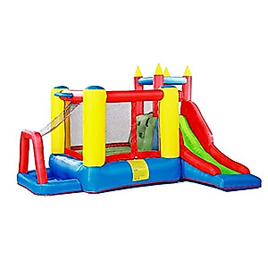 Children's Inflatable Castle,Outdoor Trampoline Children's Slide Children's Fitness Equipment Indoor Sports Playground Best Gift for Your Child,Colors,280 * 340 * 210cm