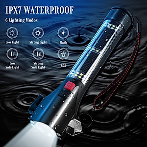 Unicumoo Solar Powered Car Safety Hammer Flashlight with Seatbelt Cutter, LED High Lumens, Red and Blue SOS Flashing, USB Charging, Magnetic Attraction, Portable Design