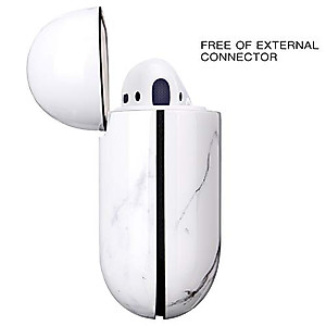 GOLINK Case for Airpods,Marble Series Protective Shockproof TPU Gel Case with Printing for Airpods 1st/2nd Charging Case(White Marble)