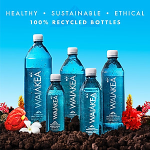 Waiākea - Hawaiian Volcanic Water - Naturally Alkaline Water - pH Range 7.6 to 8.2 - All Natural Minerals & Electrolytes - 100% Recycled Water Bottles - Bottled Water 15 Pack - 23.7 Fl Oz, 700 mL