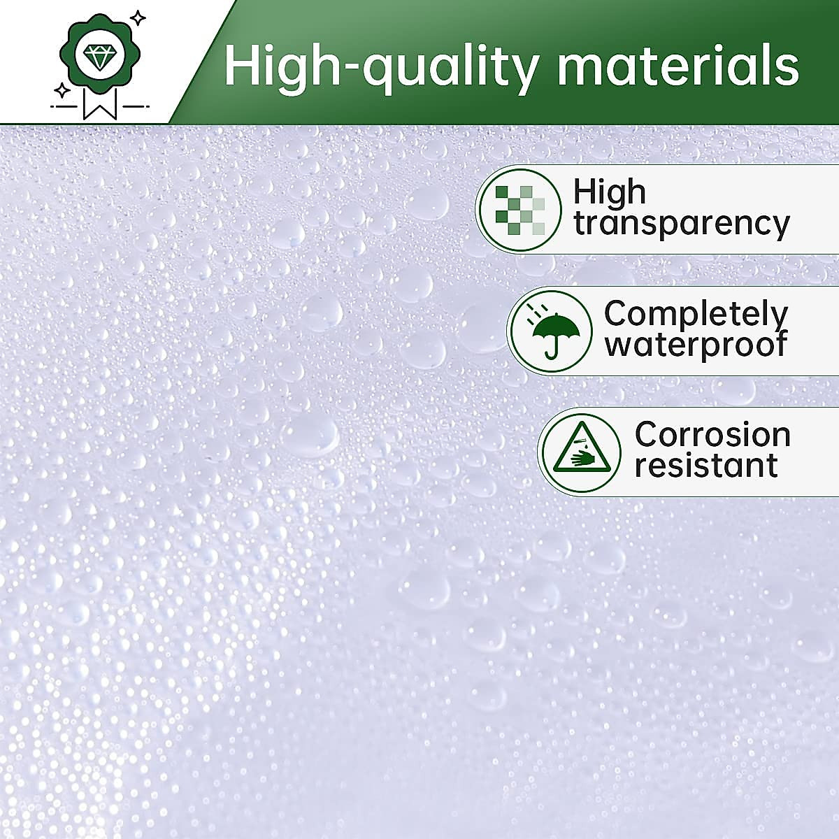 FoundGo Tarp Clear 8'x10' Heavy Duty Clear Tarps with Rustproof Gommets,Waterproof Greenhouse Tarp, UV-Ray Clear Greenhouse Plastic Coverfor Greenhouse Balcony Garden Patio