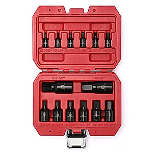 MIXPOWER 14-Piece Dr. Bit Socket Set, 2.5mm to 19mm, 1/4", 3/8" and 1/2" Drive, Cr-Mo Impact Grade, Metric, Hex Bit Socket