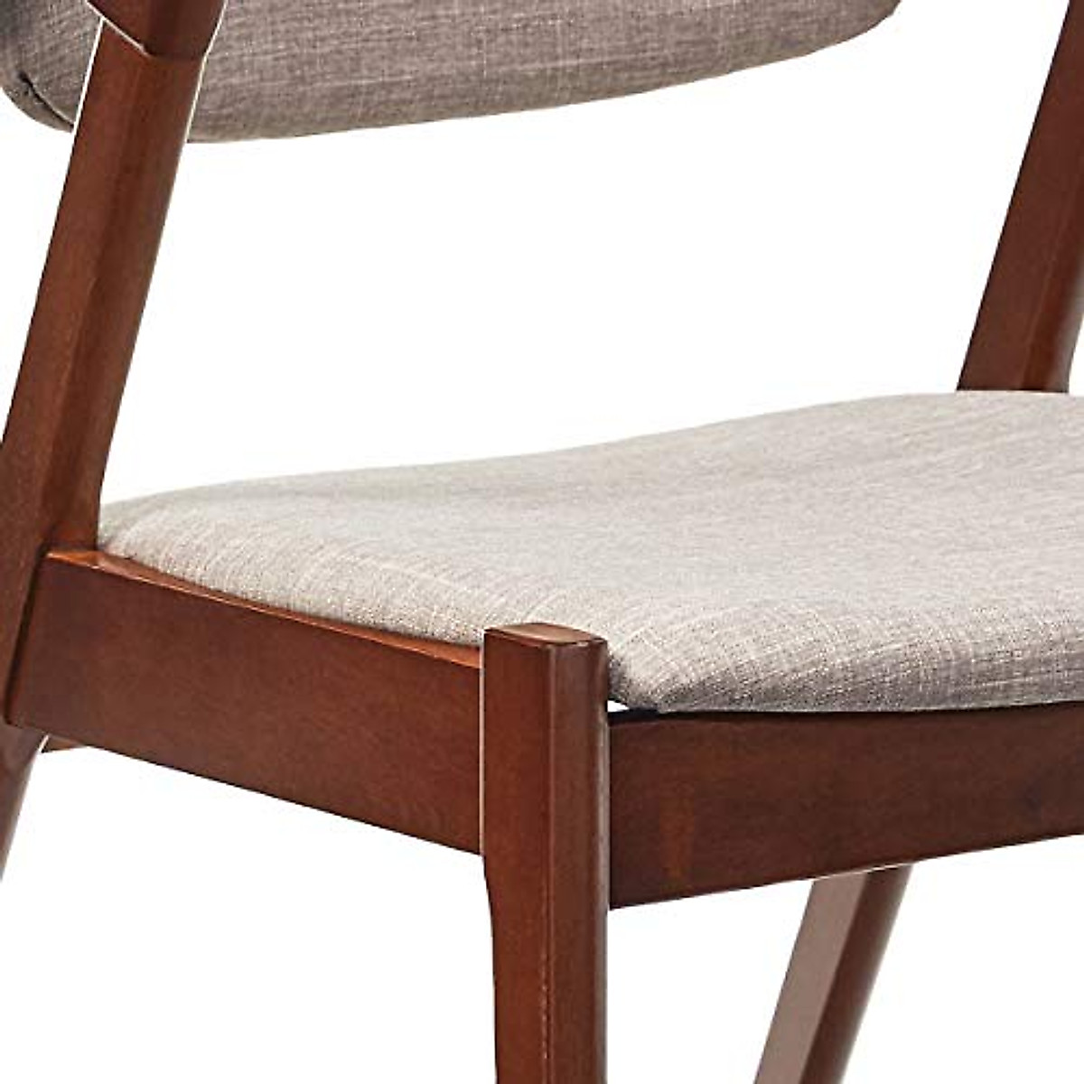 Baxton Studio Gonza Dining Chiars, Light Grey/Walnut Brown