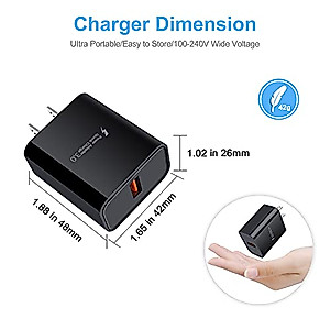 USB Charger Plug,Quick Charge 3.0 Fast Charging Block Wall Charger Cube Box for iPhone,Samsung Galaxy S23 A14 A54 S22 S21 Note20 S10 A10e S9 S8 A53 A21 A23 A51 A13 A03S A50 A12,LG V60 G8,Moto,Android