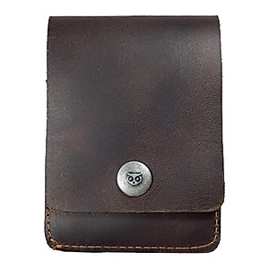 Hide & Drink, Vertical Front Pocket Wallet with Card Slot, Compact Storage for Bills, Card Holder, Full Grain Leather, Handmade, Bourbon Brown