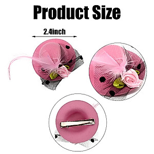 VIOCIWUO 12Pcs Mini Tea Party Hat Mini Hat Hair Clip Cute Top Hats Decoration for Women Little Girls Fascinator Accessory